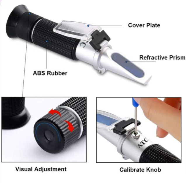 ERMA Hand Held Refractometer ATC (BRIX 0-32%) – Baker & Baker